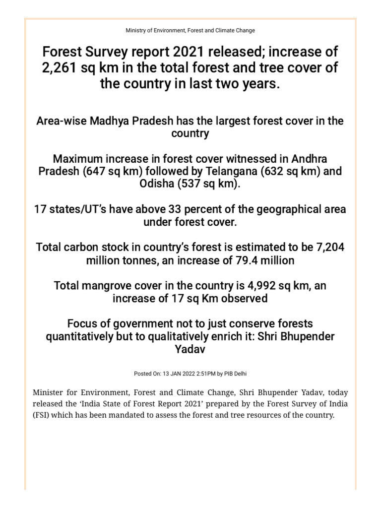 Forest Report 2021 | PDF | Earth Sciences | Natural Environment