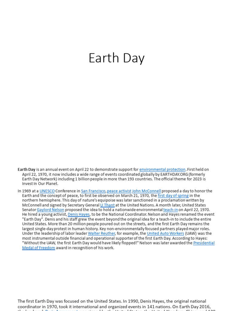Earth Day | PDF