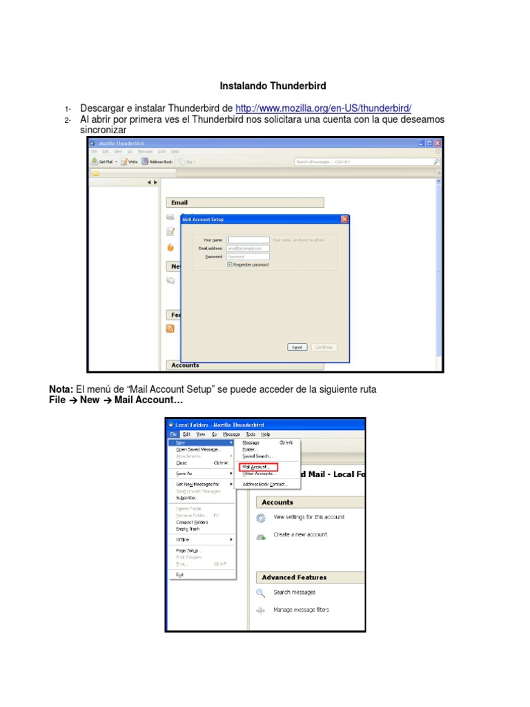 Configurar Thunderbird | PDF | Correo electrónico | Arquitectura de Computadores