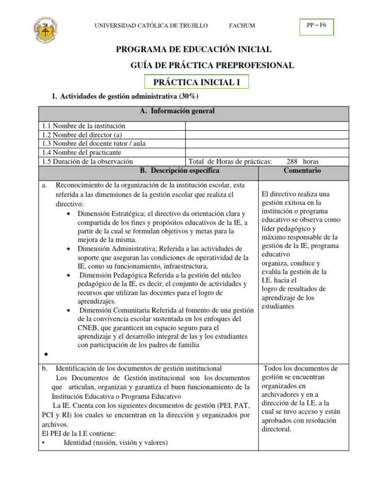 Guia de Practica Pre Profesional I y II PDF | Descargar gratis PDF | Maestros | Enseñando