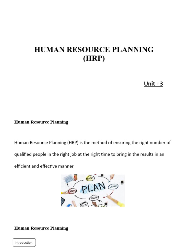 Unit 3 - (Updated) Human Resource Planning | PDF | Human Resources ...