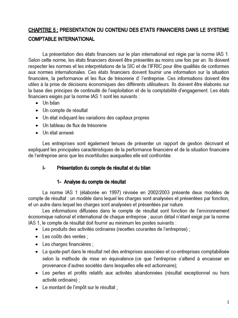Chap5,6,7 Et Suite | PDF | Normes internationales d'information financière | Bilan comptable