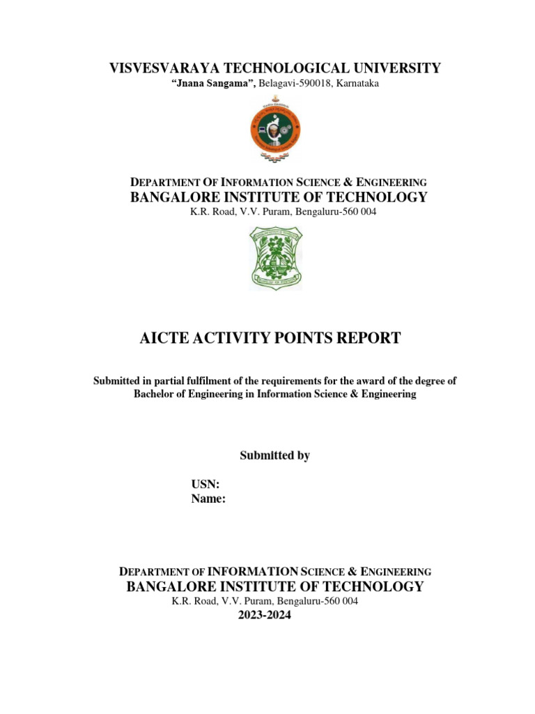 Aicte Report Format | PDF