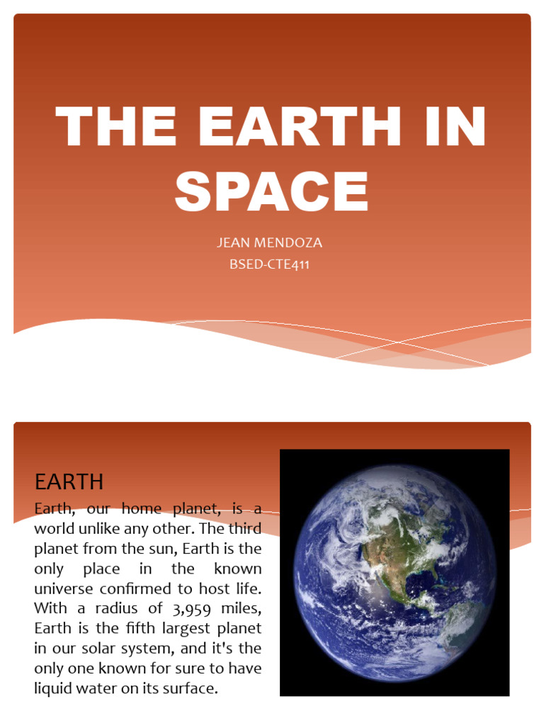 THE EARTH IN SPACE Report | PDF | Greenhouse Effect | Solar Power