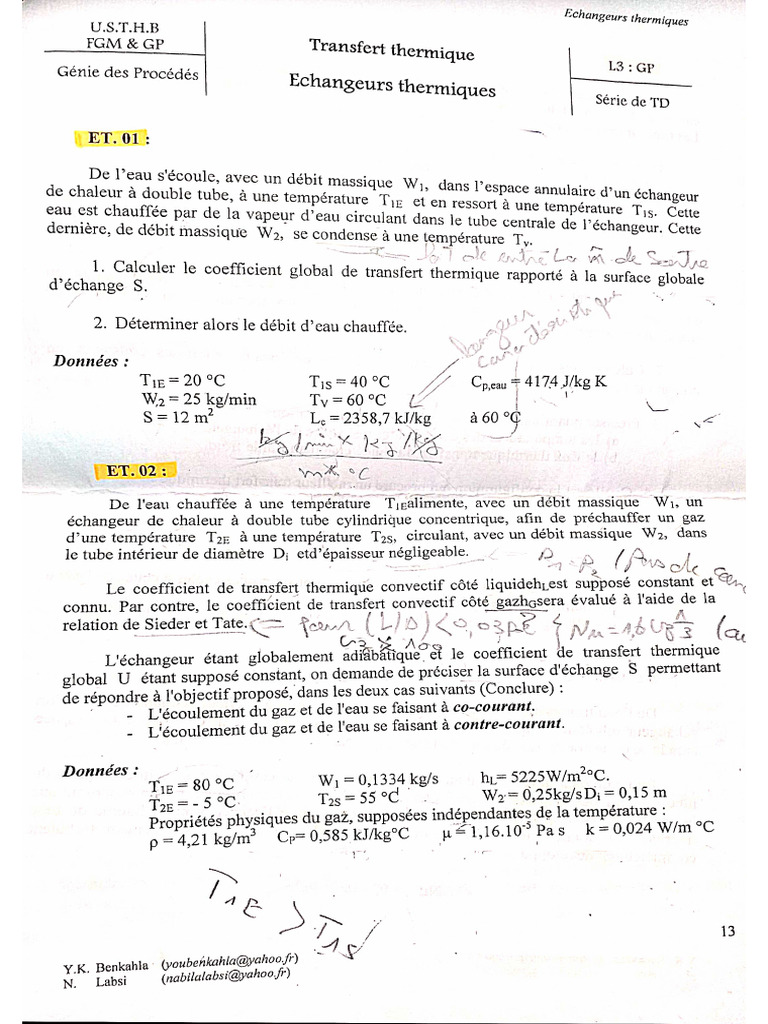 TD3+Solution Transfert de Chaleur | PDF