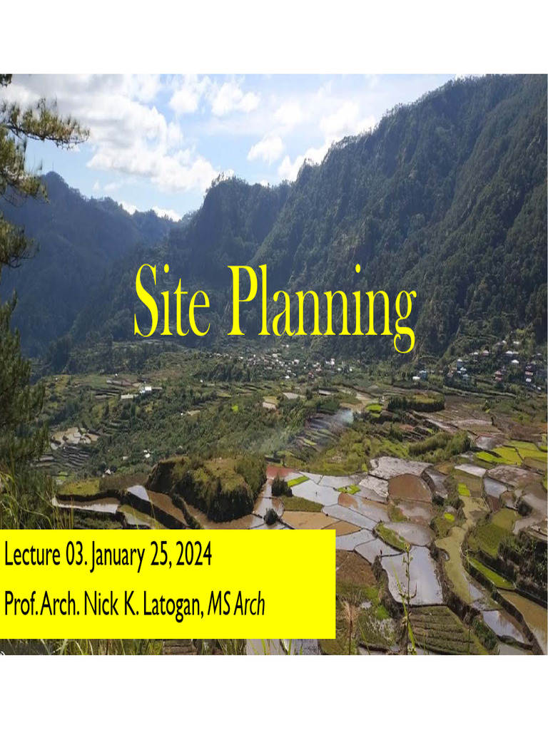 Lect. M3. Site Planning | PDF | Environmental Impact Assessment