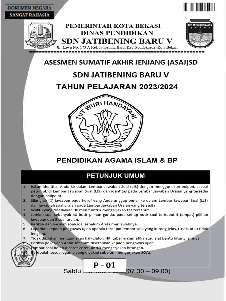 Soal Asaj Pai 2024 Olahan KKG Ponde | PDF