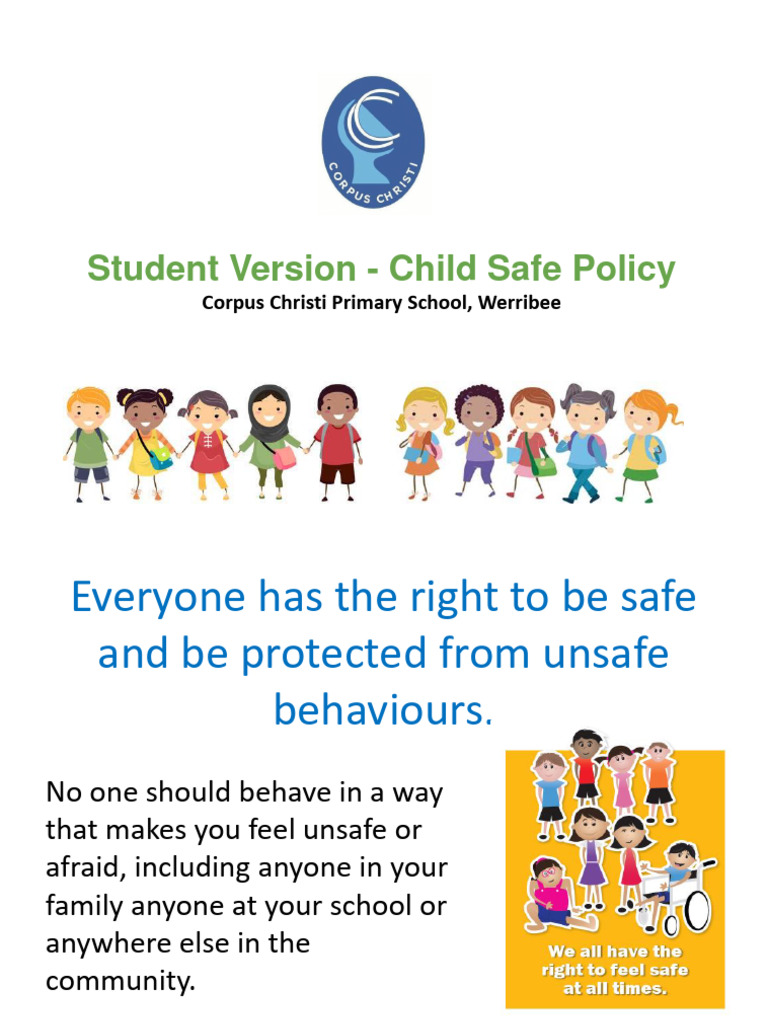 CC Child Safe Policy Student Version | PDF | Teachers | Social Psychology