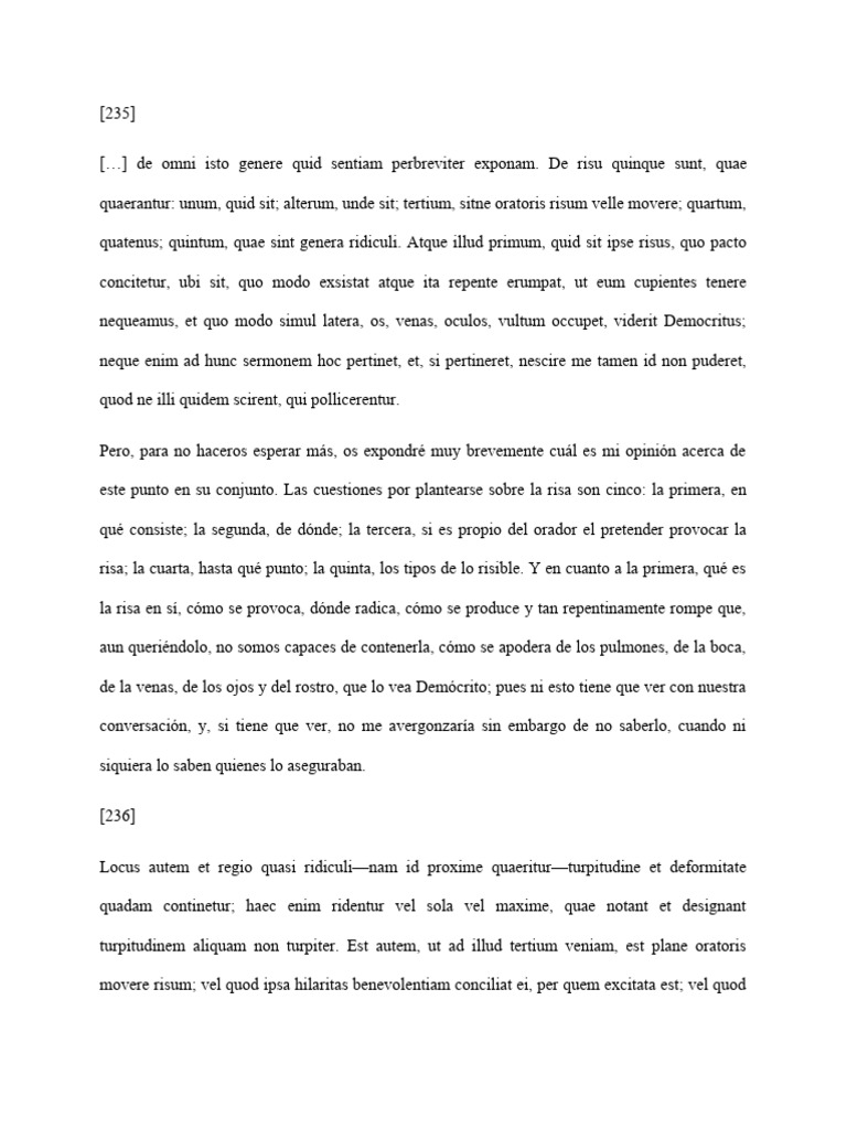 Cicero - de Oratore - Texto Latino Sobre La Risa | PDF