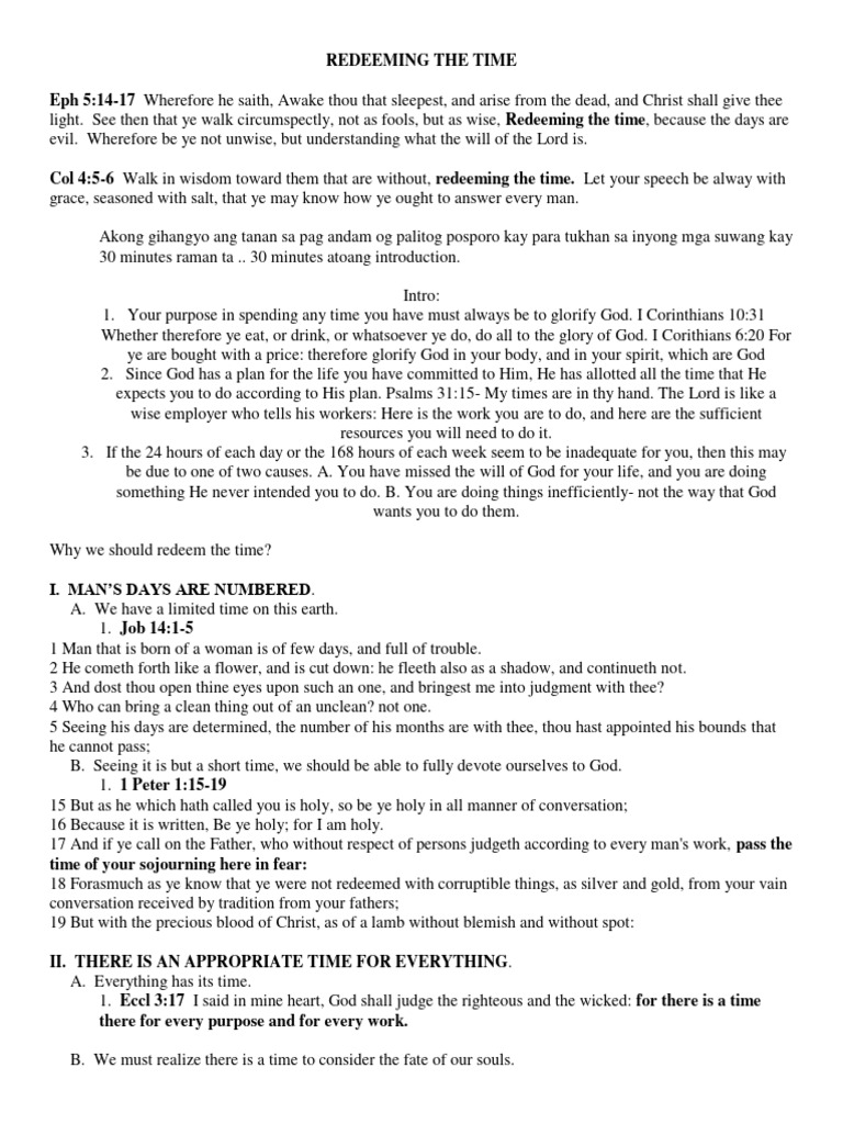 Redeeming The Time. | Download Free PDF | Theology | Religious Belief ...