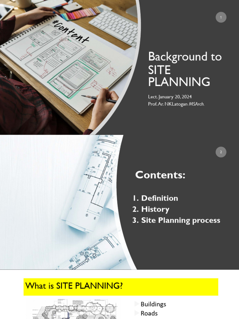 Lect. M2. Background to SITE PLANNING | PDF | Urban Planning | Landscape