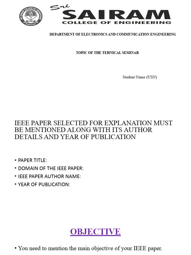 Sample Technical Seminar PPT FORMAT | PDF