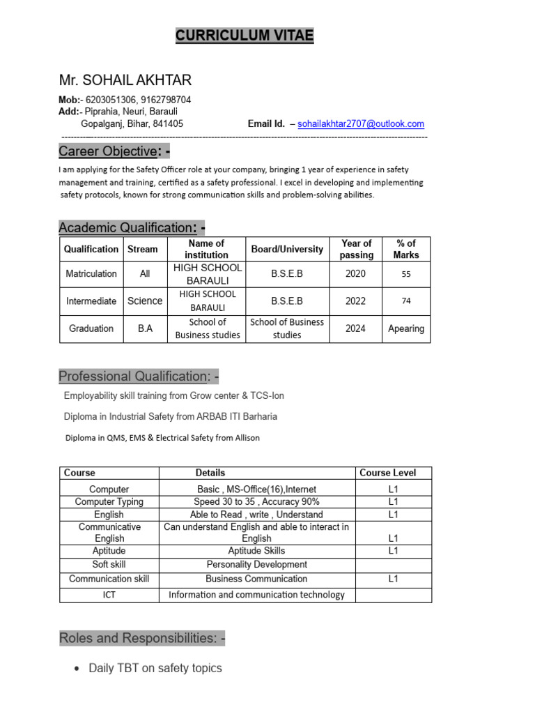 Sohail Akhtar Resume PDF | PDF | Information And Communications ...