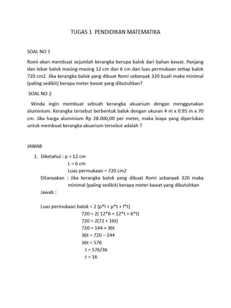 Tugas 1 Pendidikan Matematika | PDF