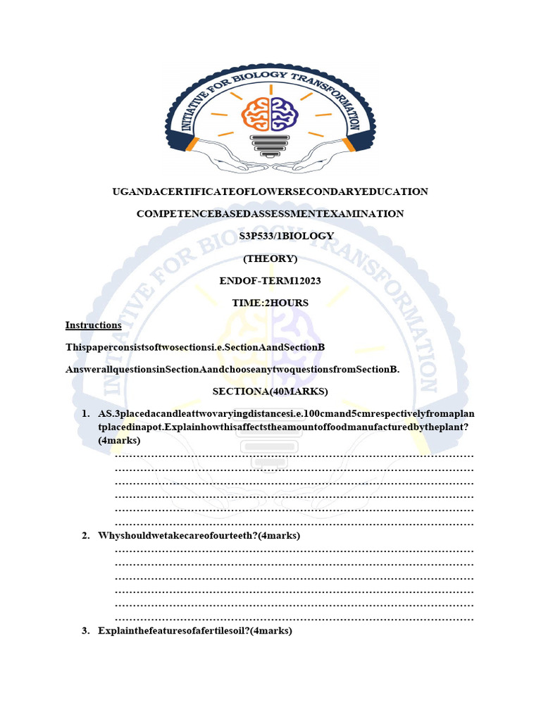 S3 Bio Mid CBC - 1680503086000 | PDF
