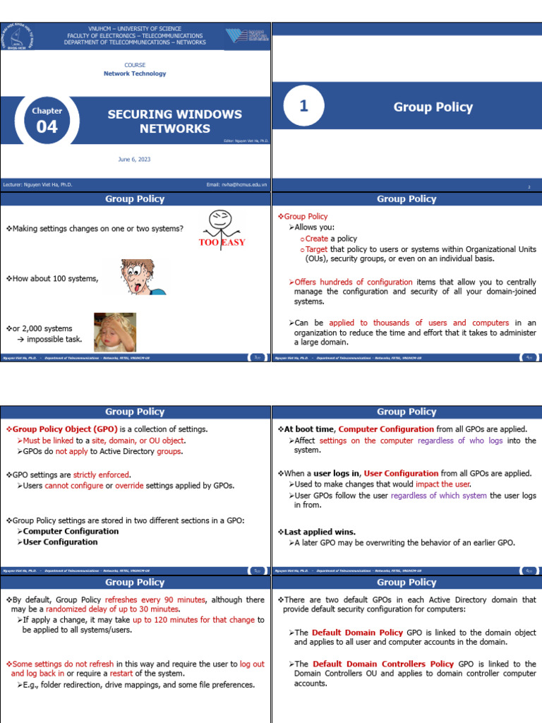 Chapter4 - Securing Windows Networks | PDF | Group Policy | Wireless Lan