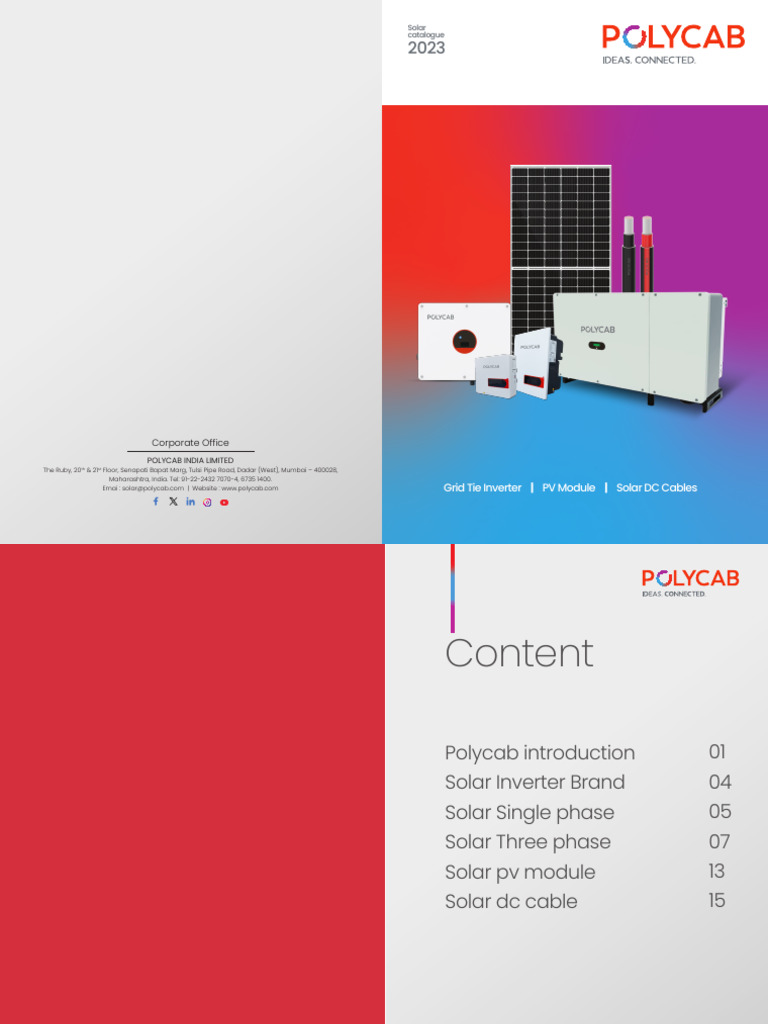 Polycab Solar Catalogue 2023-24 | PDF | Solar Power | Photovoltaics