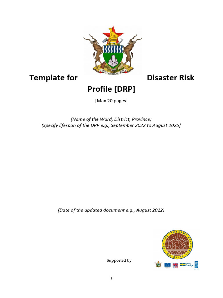 Disaster Risk Profiling Template Final Template 1 | PDF | Hazards | Risk