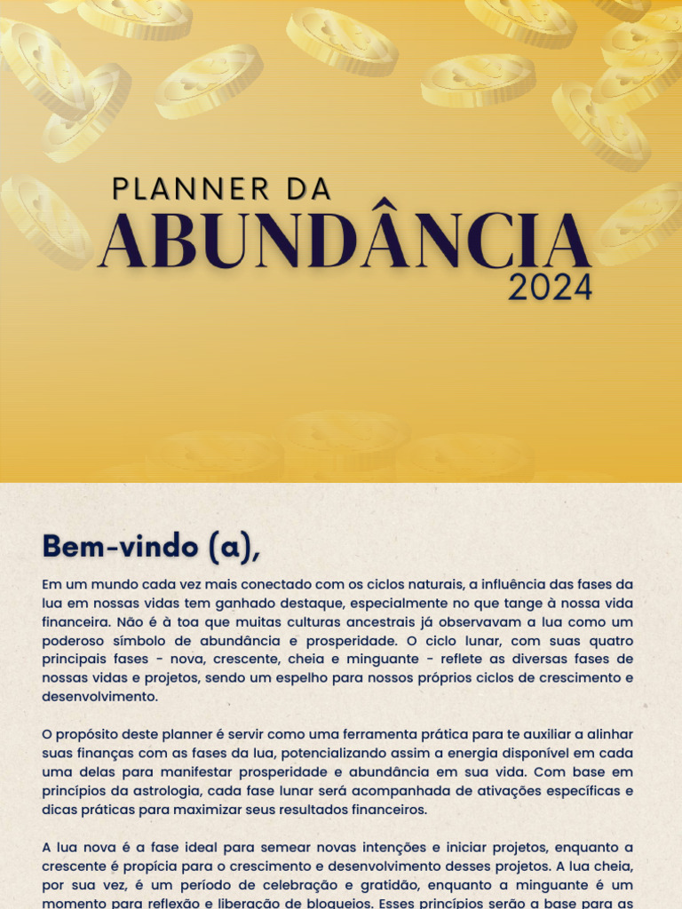 Planner Da Abundancia 2024 | PDF | Lua | Ciências naturais
