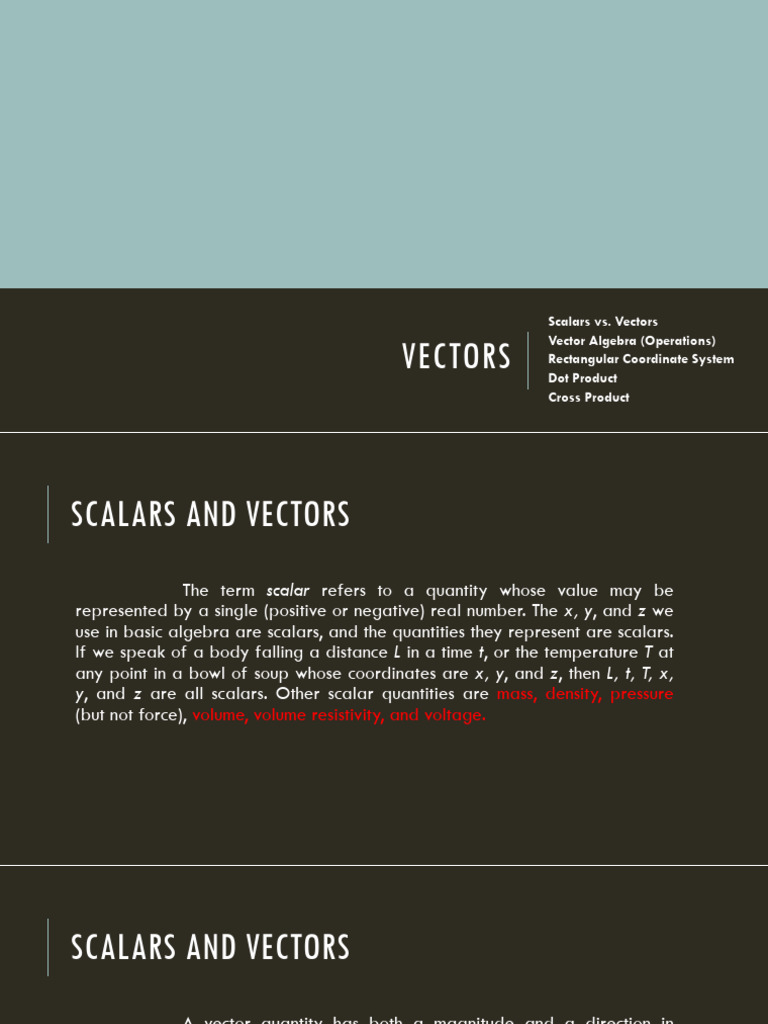 Lesson-Vectors | PDF | Euclidean Vector | Flux