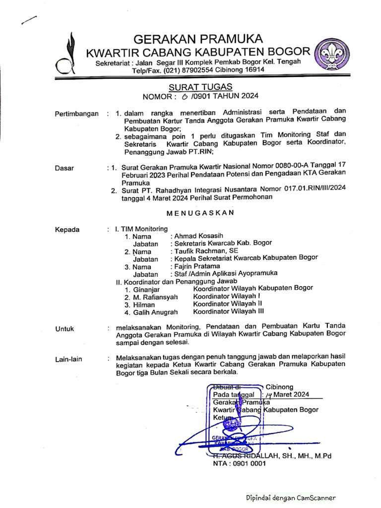 Surat Tugas Kab.bogor | PDF