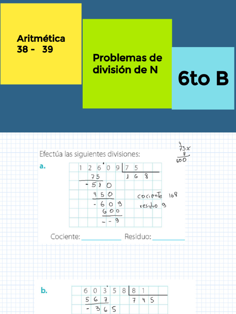 38 - 39 Resolvemos Problemas de División Sobre N | PDF