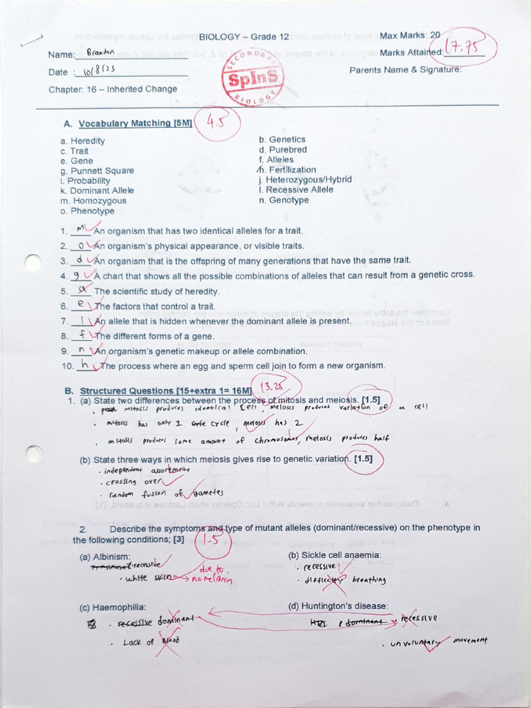Bio test (1) | PDF