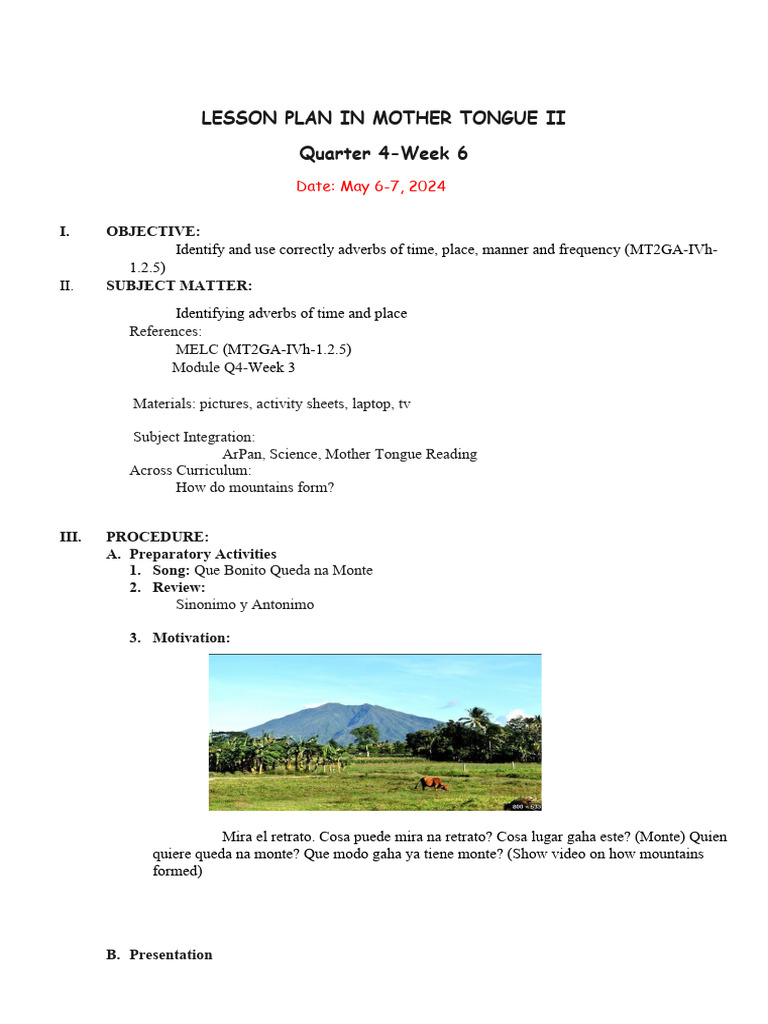 MTB LP Q4 WK6 Day 1 2 | PDF