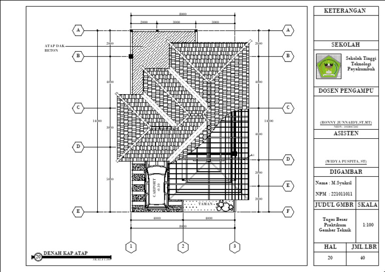 Denah Kap Atap Dan Rangka | PDF