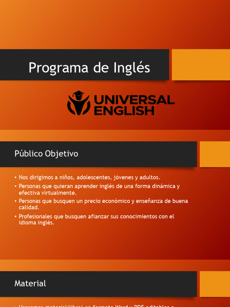 Universal English Program - Mayo | PDF | Enseñando
