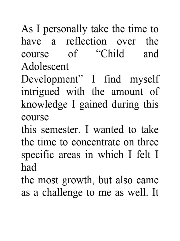 reflection child and adolescent | PDF | Adolescence | Father