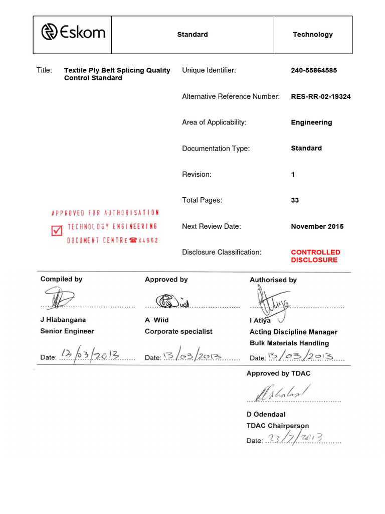 Belt Splicing QC | PDF | Belt (Mechanical) | Knife