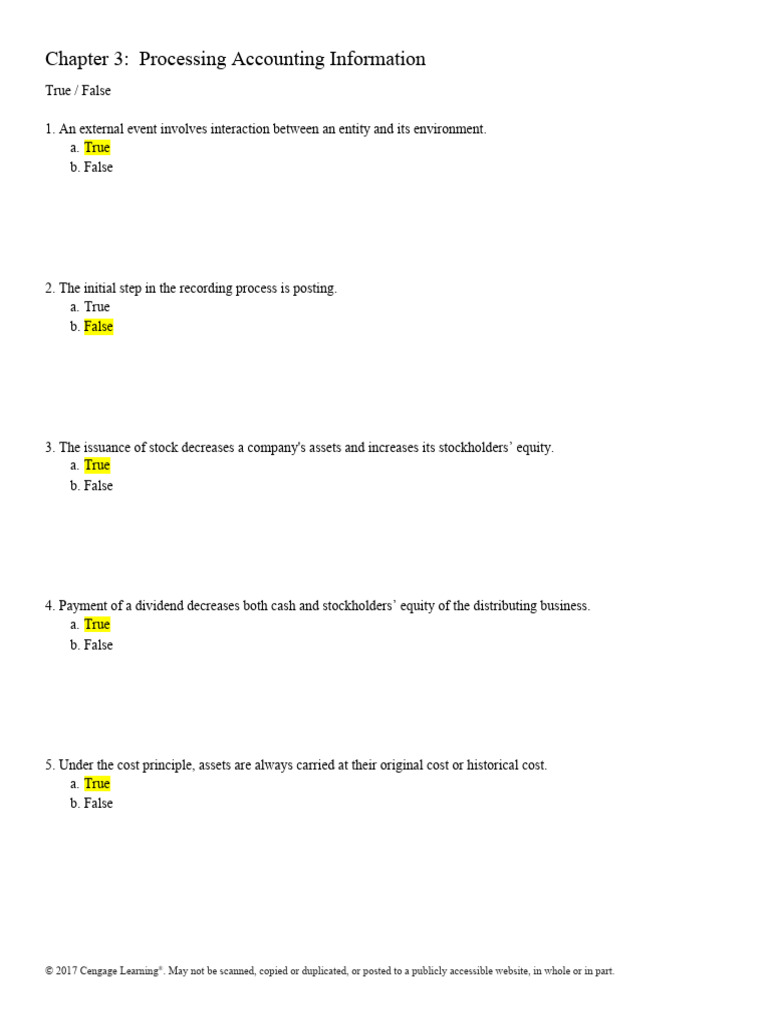 PRACTICE Chapter - 3 - Processing - Accounting - Information (1) - 1 (1) - 3 | PDF | Debits And ...