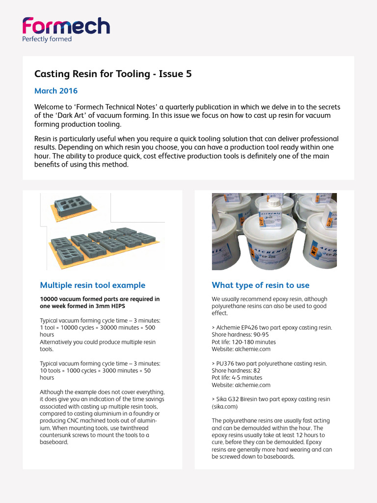 5 - Technical Newsletter - Casting Resin For Tooling | PDF | Epoxy | Resin