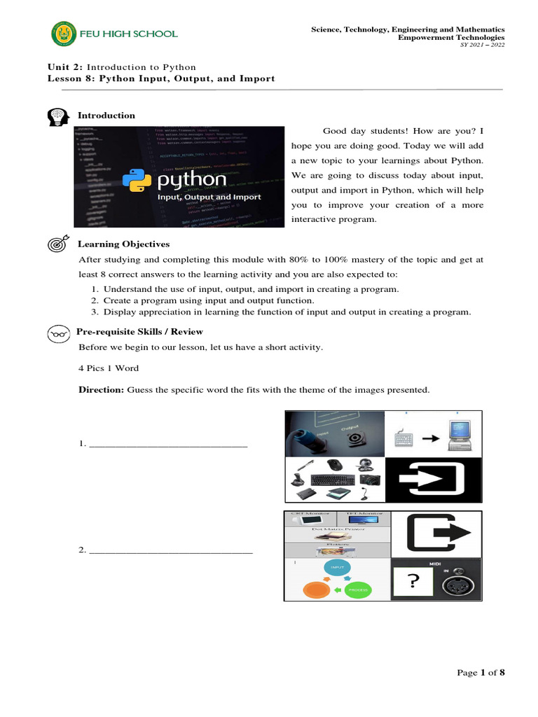 Lesson 8.1 - Python Input, Output and Import-1 | Download Free PDF ... Lesson 8.1 - Python Input, Output and Import-1 | Download Free PDF ...