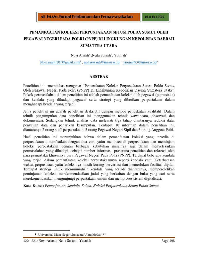 Pemanfaatan Perpustakaan Setum Polda Sumut | PDF | Ilmu Sosial