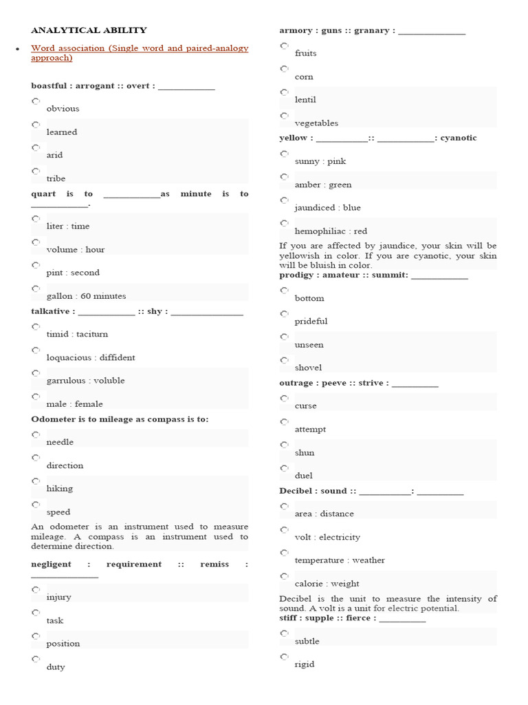 Analytical Ability | PDF