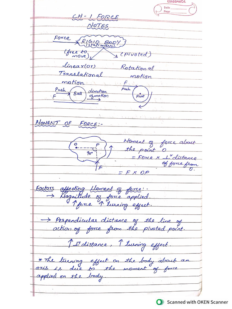 CLASS 10 CH-1 FORCE NOTES | PDF