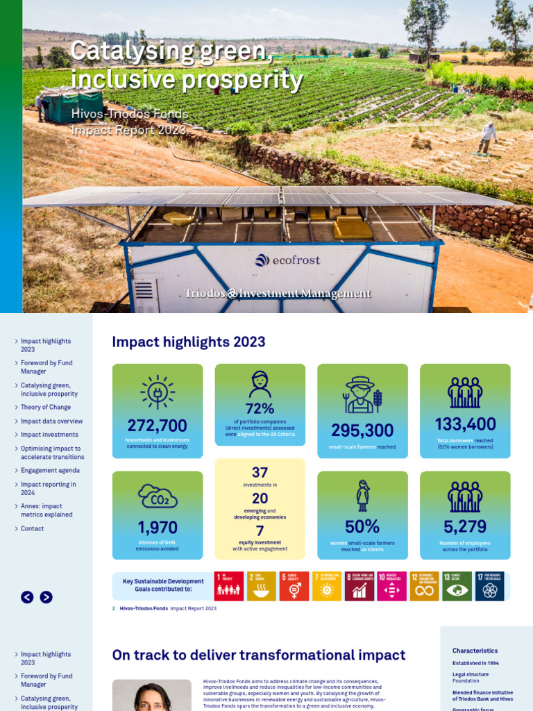 Hivos-Triodos 2023 Impact Report | PDF | Sustainability | Smallholding