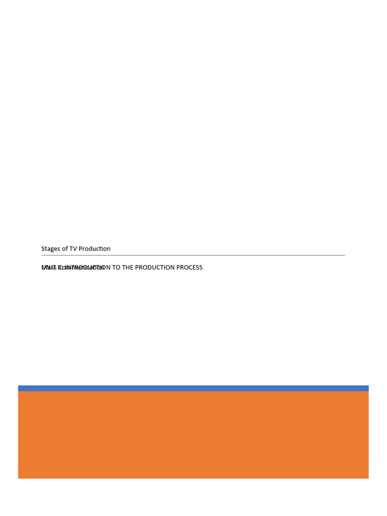 Stages of TV Production - Part1 | Download Free PDF | Filmmaking | News