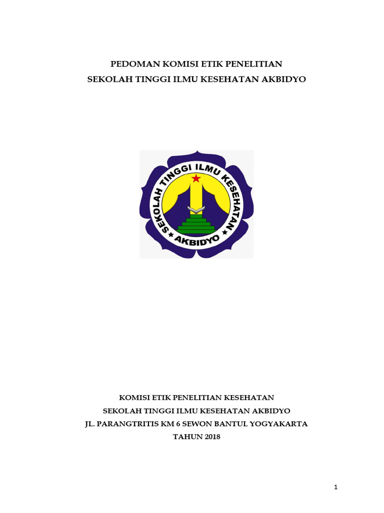 Pedoman Etik Penelitian Kesehatan AKBIDYO | PDF | Kesehatan Holistik