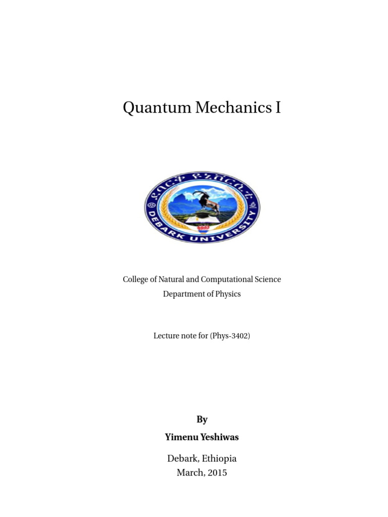 Final Quantum Mechanics Note | PDF | Photoelectric Effect | Photon