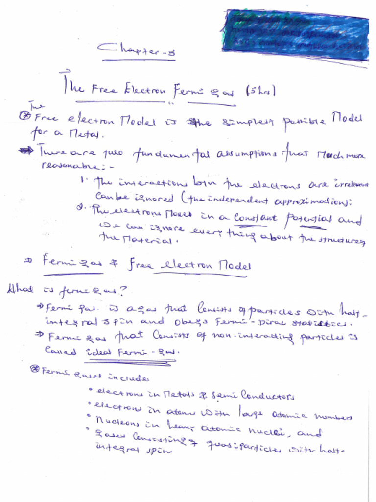 free electron gas lecture note | PDF