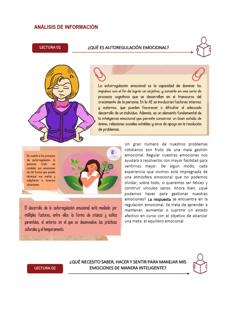 Ficha de Aprendizaje 2 - Textos | Descargar gratis PDF | Las emociones | Autorregulación emocional