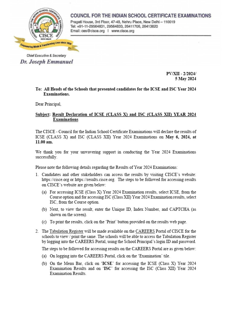Result Declaration Circular To Schools | PDF | Login | Software