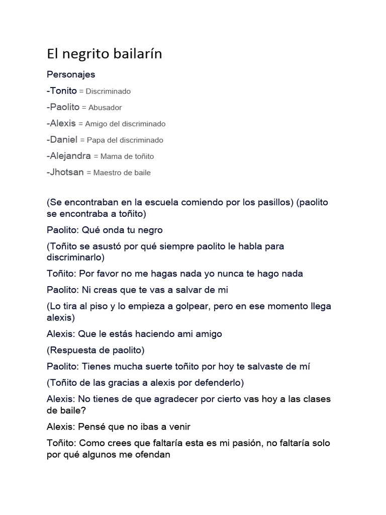 El Negrito Bailarin | PDF