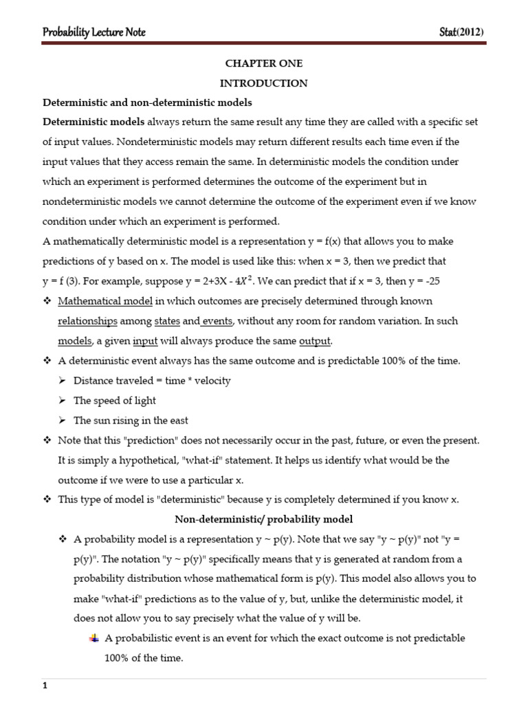 Probability Theory Lecture Note | Download Free PDF | Probability Distribution | Random Variable