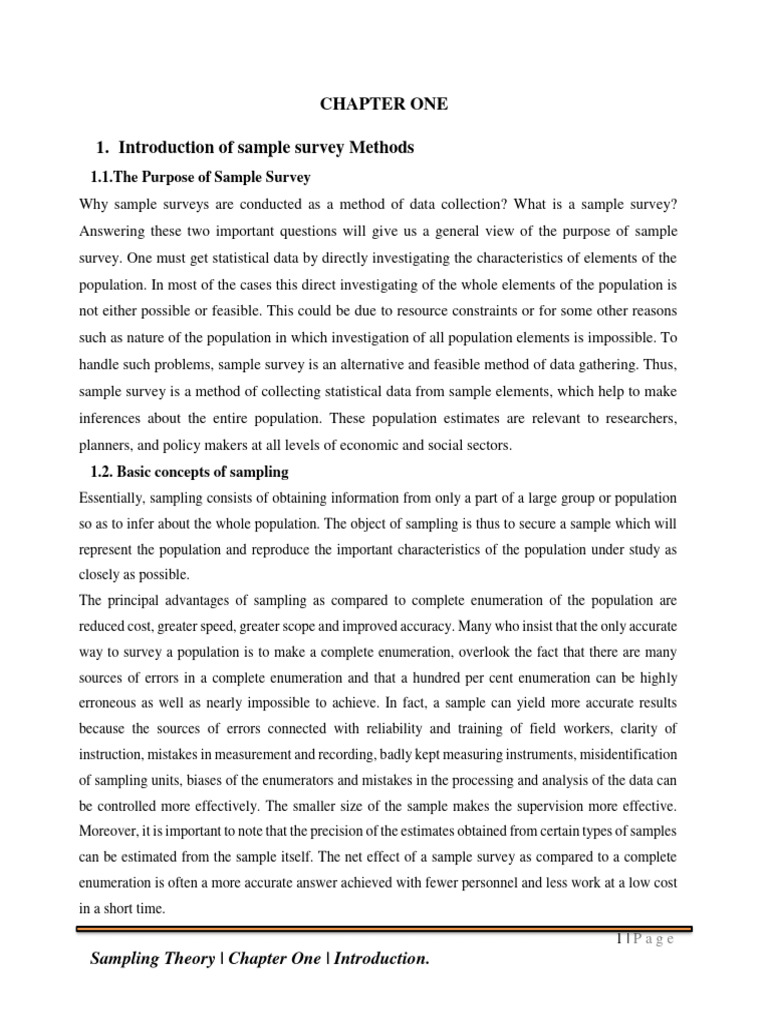 Sampling CH 1 | Download Free PDF | Sampling (Statistics) | Survey Methodology
