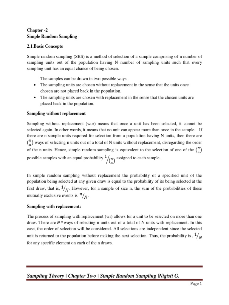 Sampling CH-2 | PDF | Estimator | Variance