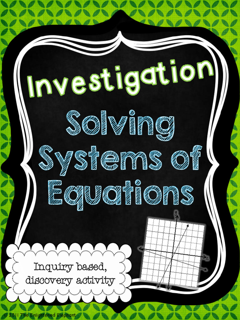 Solving Systems by Graphing Investigation Ws | PDF | Equations ...
